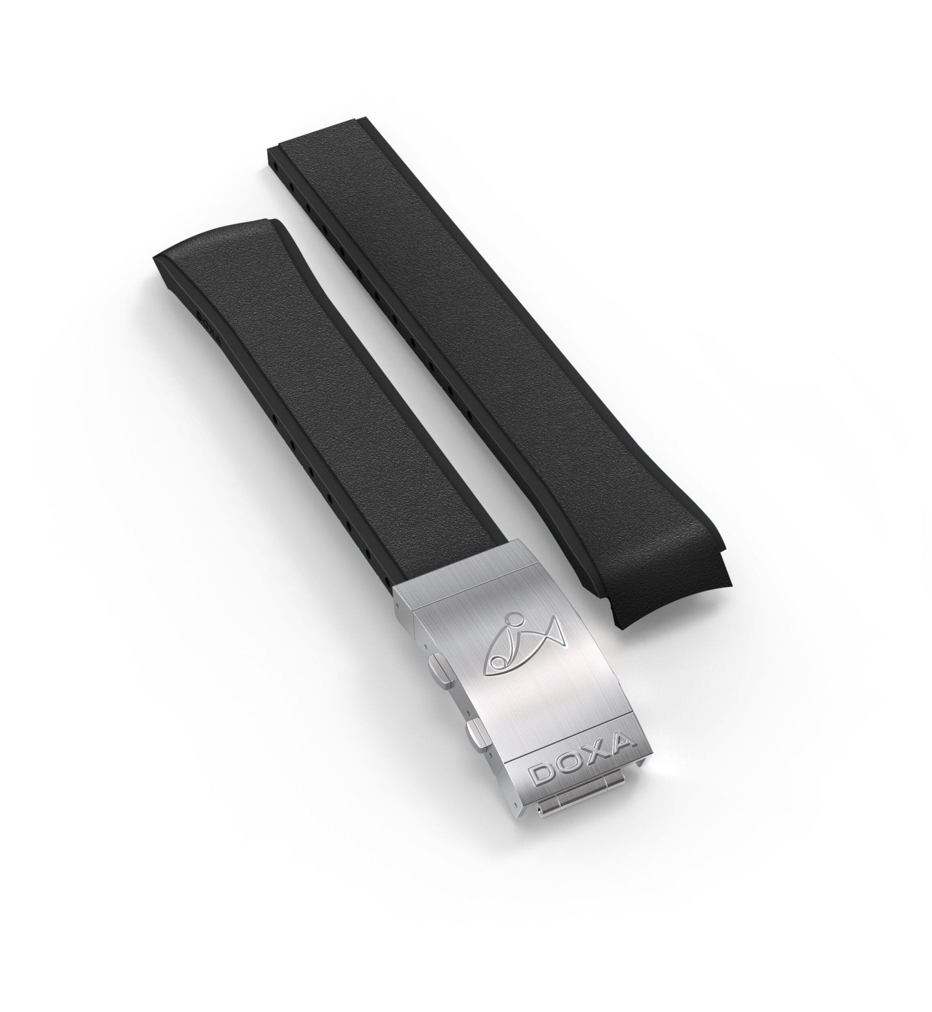 SUB 300β Rubber strap with folding clasp, Black